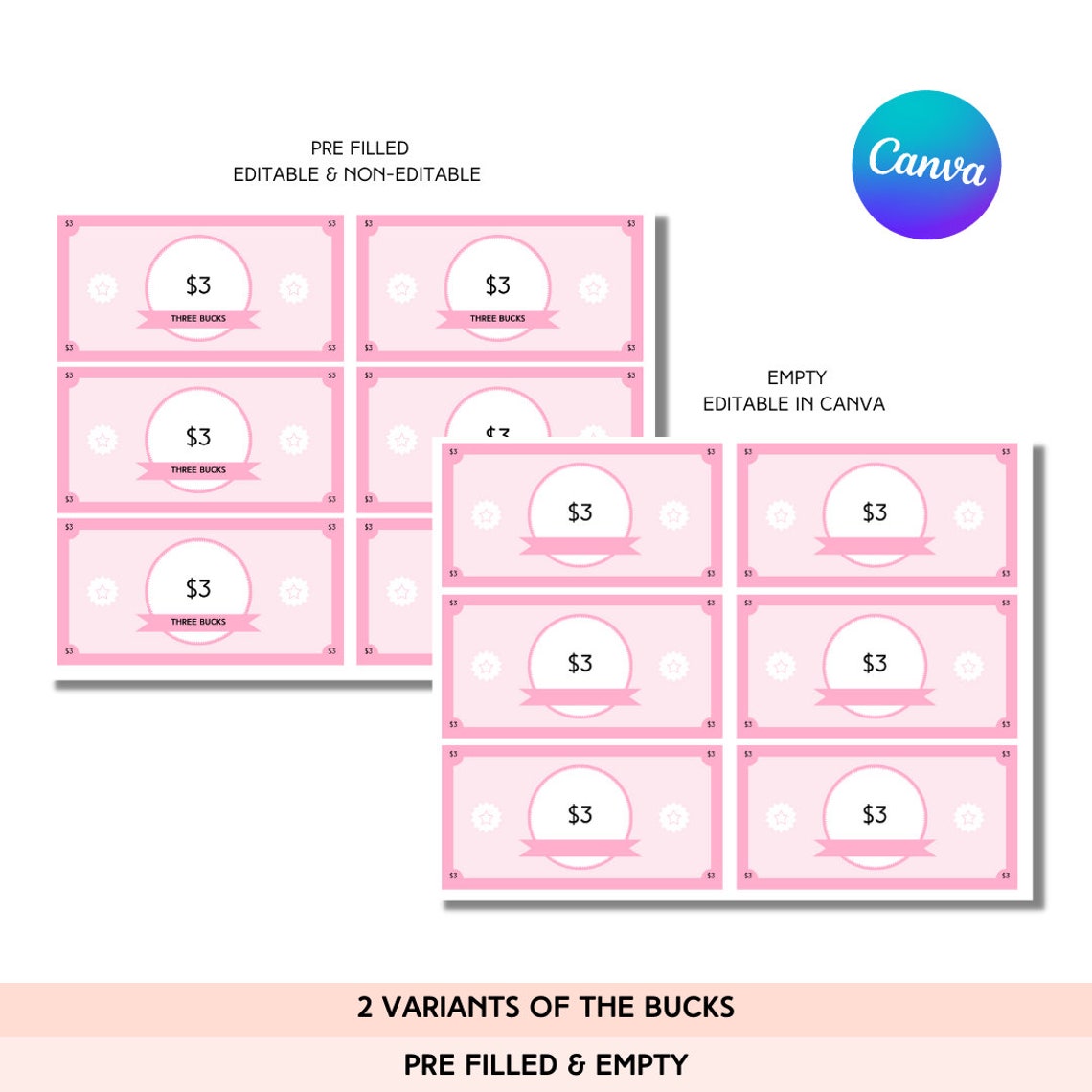 Editable Reward Bucks for Kids, Play Money, Pretend Money, Printable ...