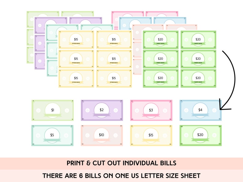 Editable Reward Bucks for Kids Play Money Pretend Money - Etsy