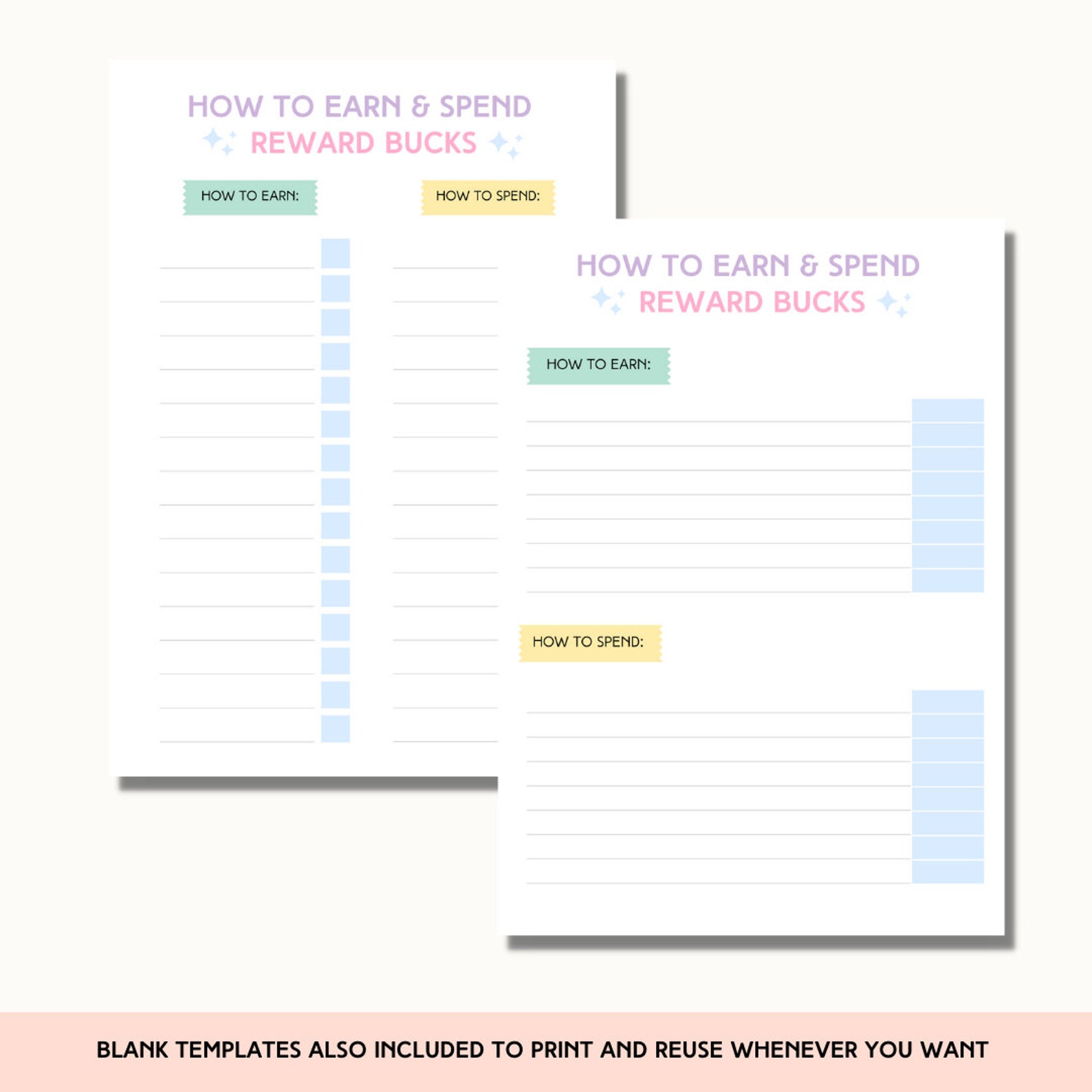 Editable Reward Bucks for Kids, Play Money, Pretend Money, Printable ...