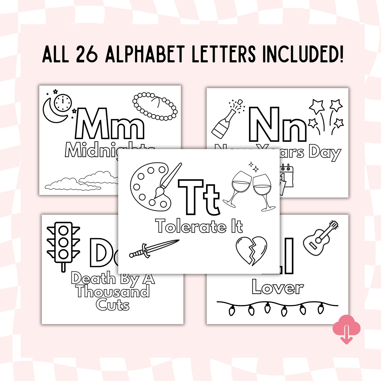 Taylor Swift Coloring Book for Kids and Adults, Learning ABC Coloring ...