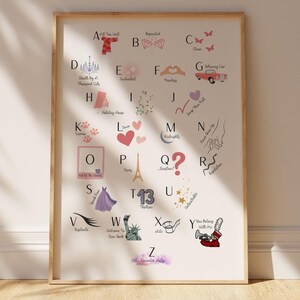 Swift Abcs, Alphabet Nursery Print, Taylor Themed Playroom Poster ...