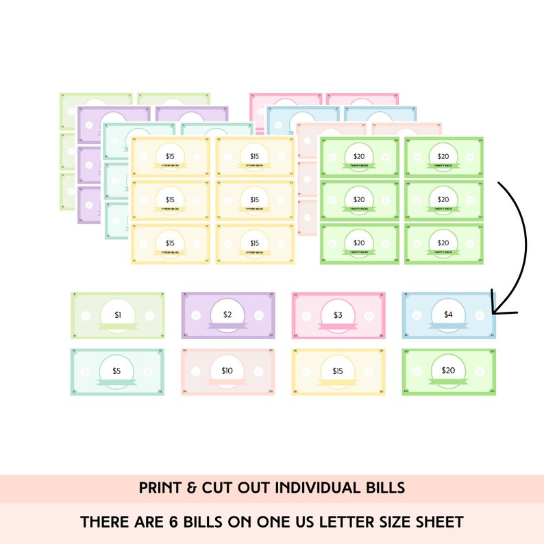 Editable Reward Bucks for Kids, Play Money, Pretend Money, Printable ...