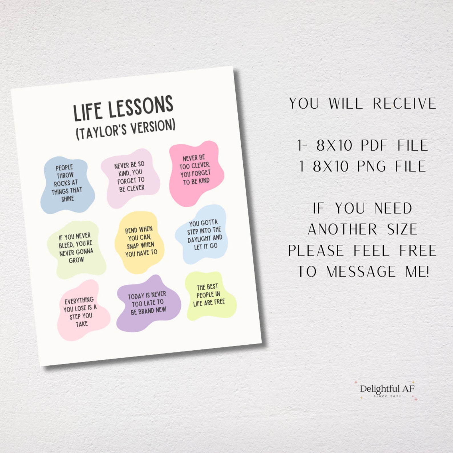 Life Lessons With Taylor Swift Lyrics, Life Advice, Taylor Swift Wall ...