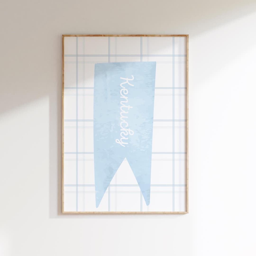 Kentucky Aesthetic Pennant, Pastel Kentucky Flag Digital Print, Dorm ...