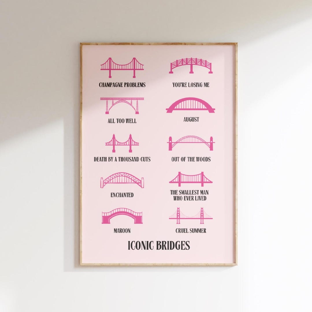 Iconic Bridges Lyric Art Print: Taylor Song Bridges (digital Download ...