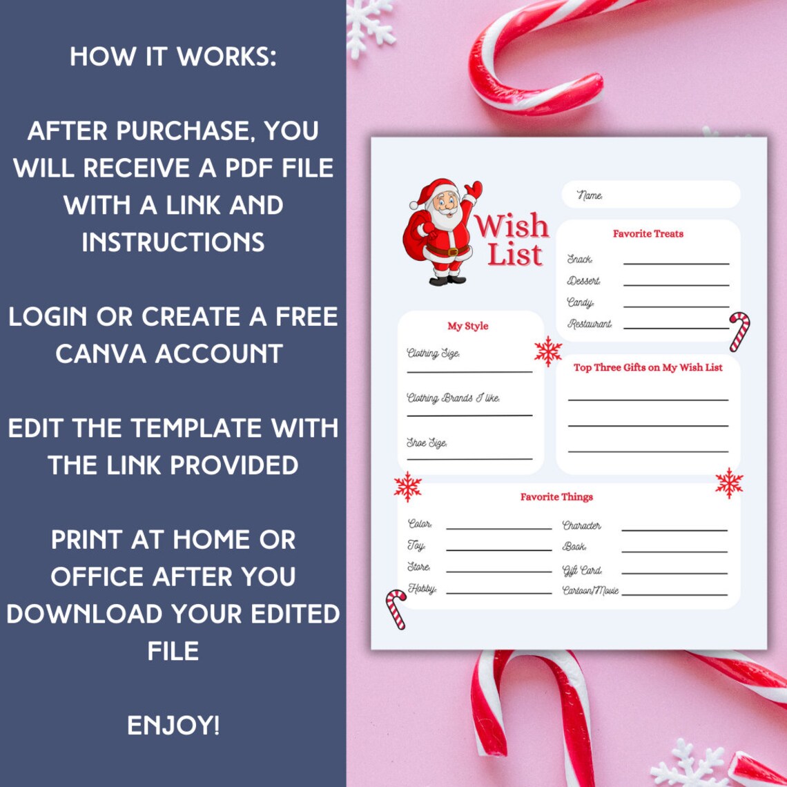 Editable Secret Santa Questionnaire Template for Kids Family Gift ...