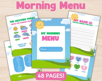 Basic Morning Menu Homeschool, Preschool Morning Menu, Toddler Morning ...