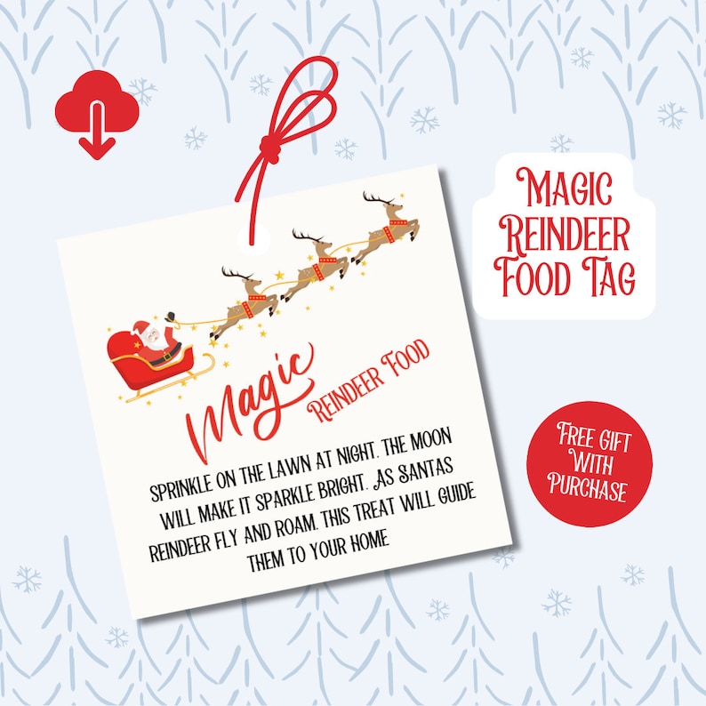 Printable Magic Reindeer Food Label Tag Christmas Gift Tag - Etsy