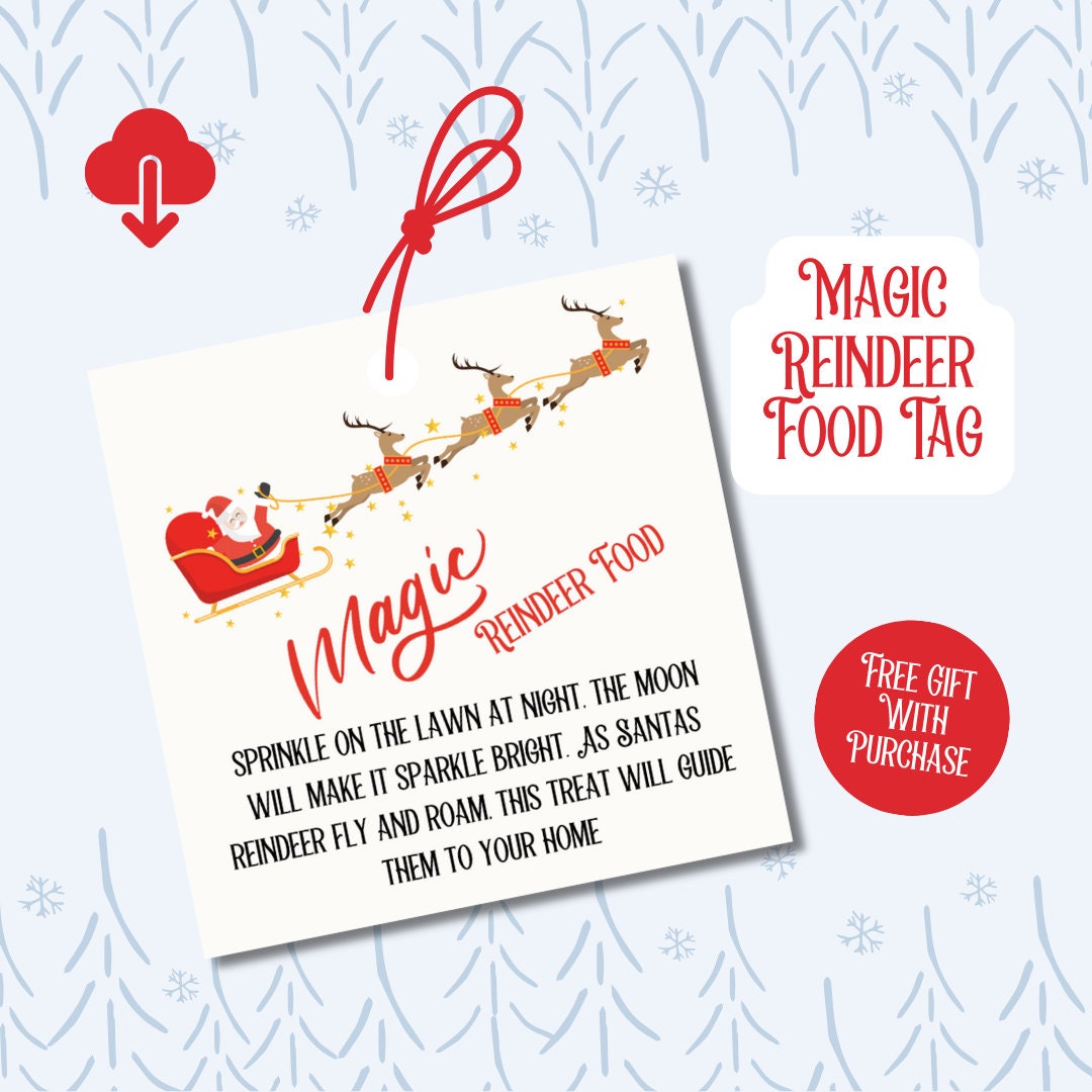 Printable Magic Reindeer Food Label Tag Christmas Gift Tag - Etsy
