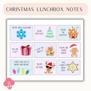 Lunch Box Notes for Kids, Lunchbox Notes for Christmas, Positive ...