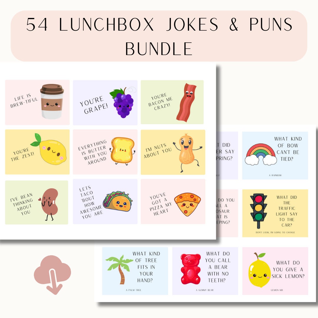 Lunchbox Jokes Printable, Lunch Box Notes, Puns for Kids, Lunchbox ...