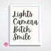 Lights Camera Smile, Digital Wall Print, TTPD Print, Swiftie Instant Download, the Tortured ...