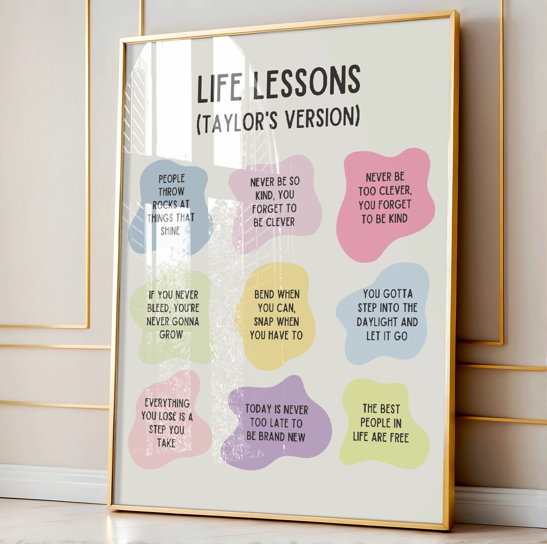 Life Lessons With Taylor Swift Lyrics, Life Advice, Taylor Swift Wall ...
