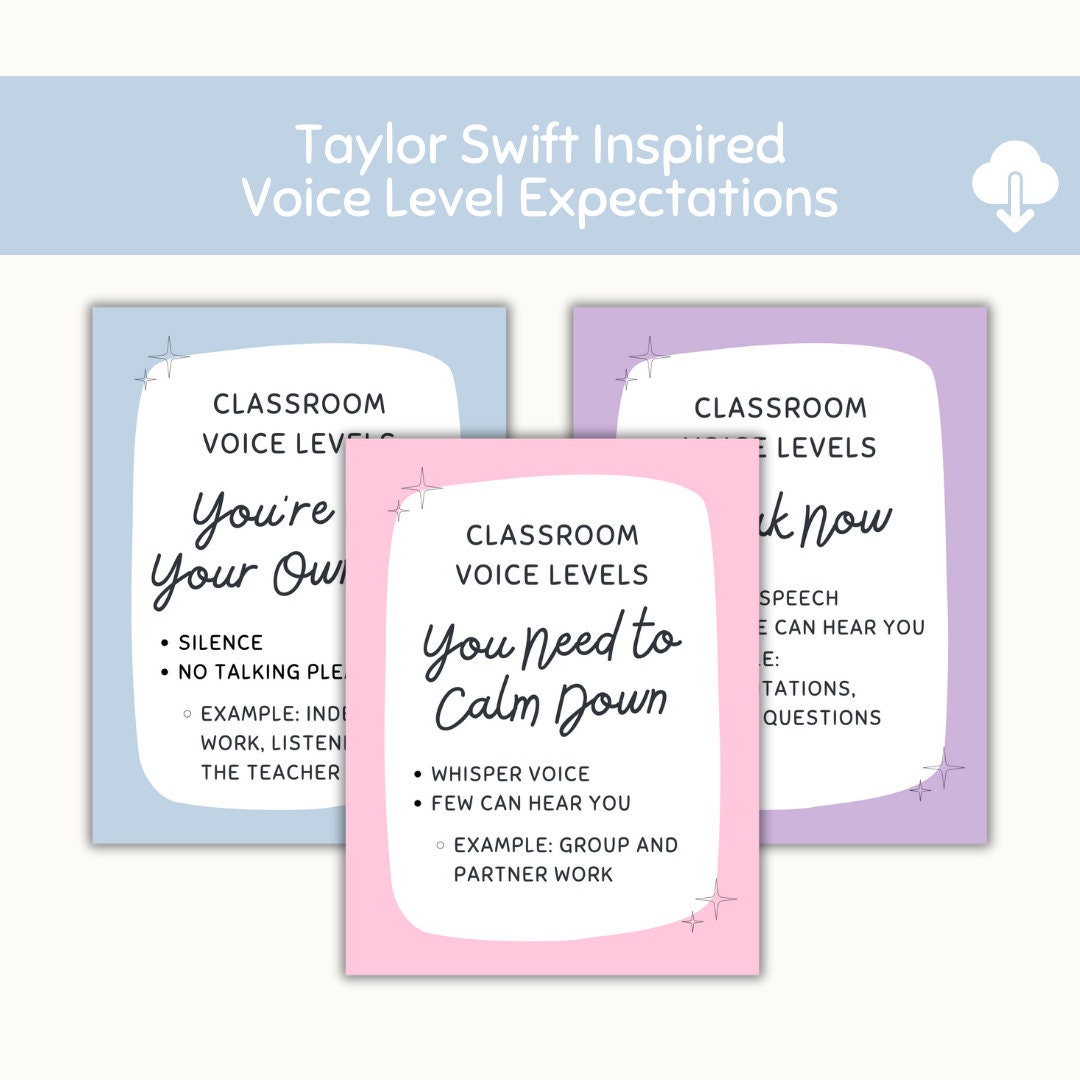 Classroom Voice Levels by Taylor, Swift Classroom Rule Poster Decor ...