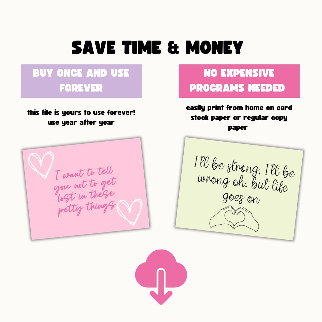 Taylor Swift Affirmation Cards Set of 63, Digital Download Bundle ...