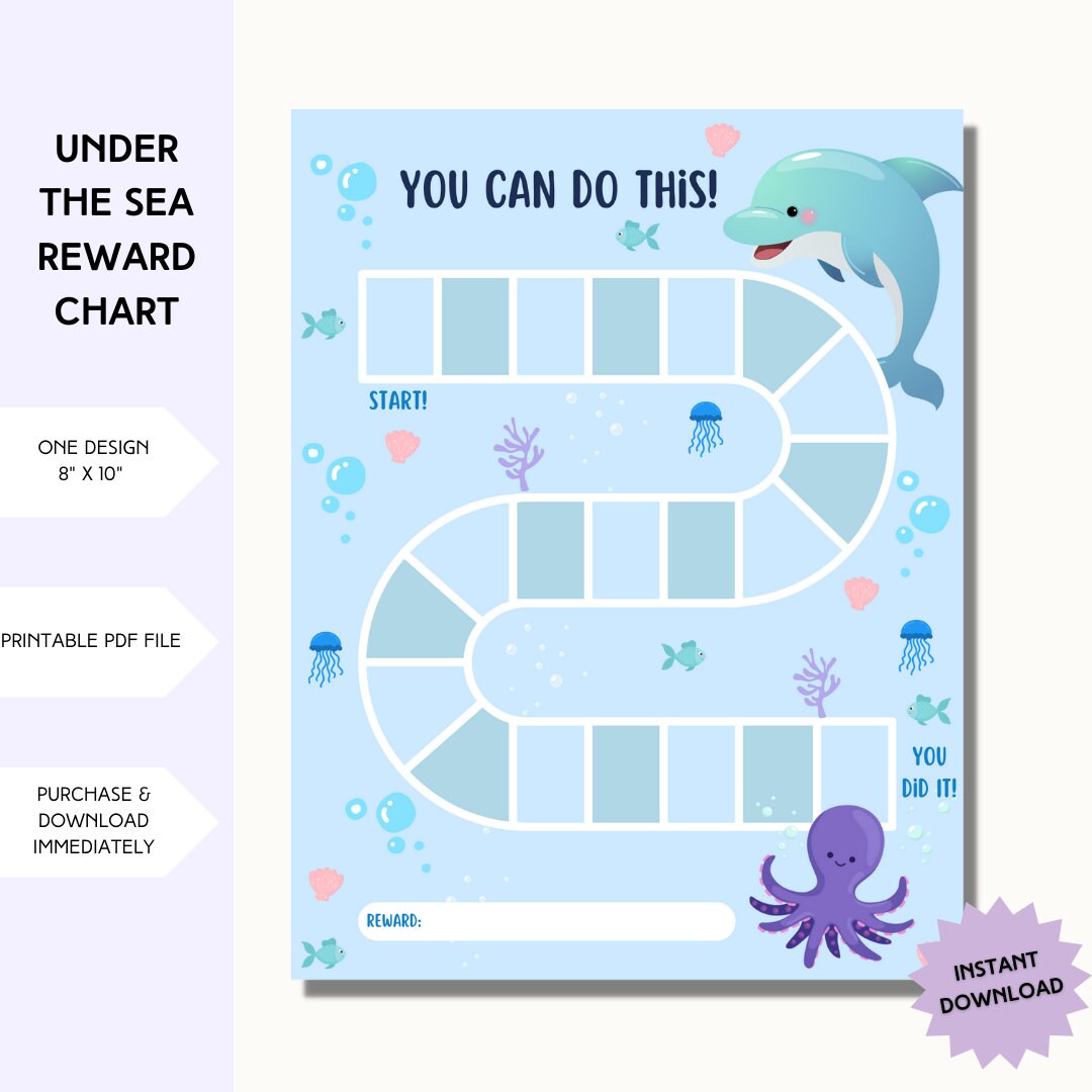 Printable Under the Sea Reward Chart, Ocean Behavior Chart, Daily Chore ...