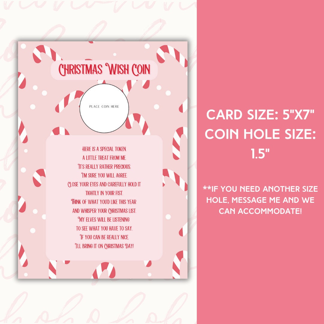 Christmas Wish Coin Printable, Instant Download,printable Wish Coin ...