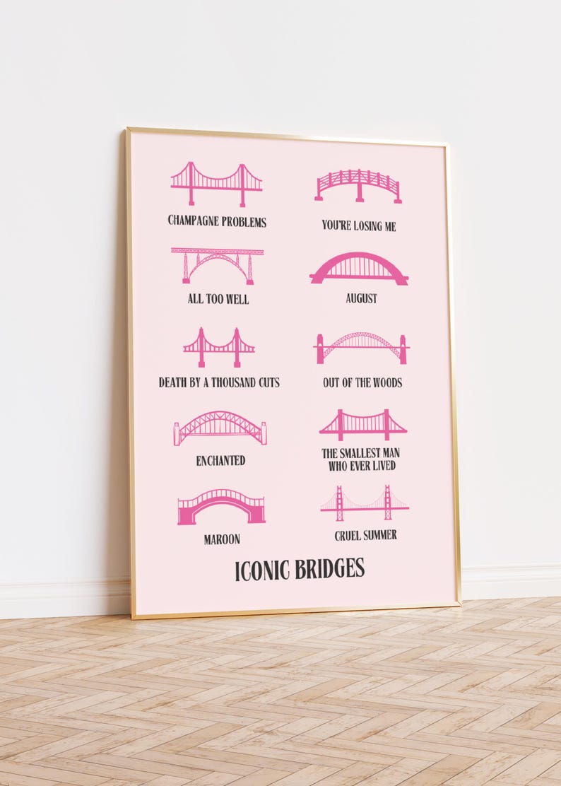 Iconic Bridges Lyric Art Print: Taylor Song Bridges (digital Download ...