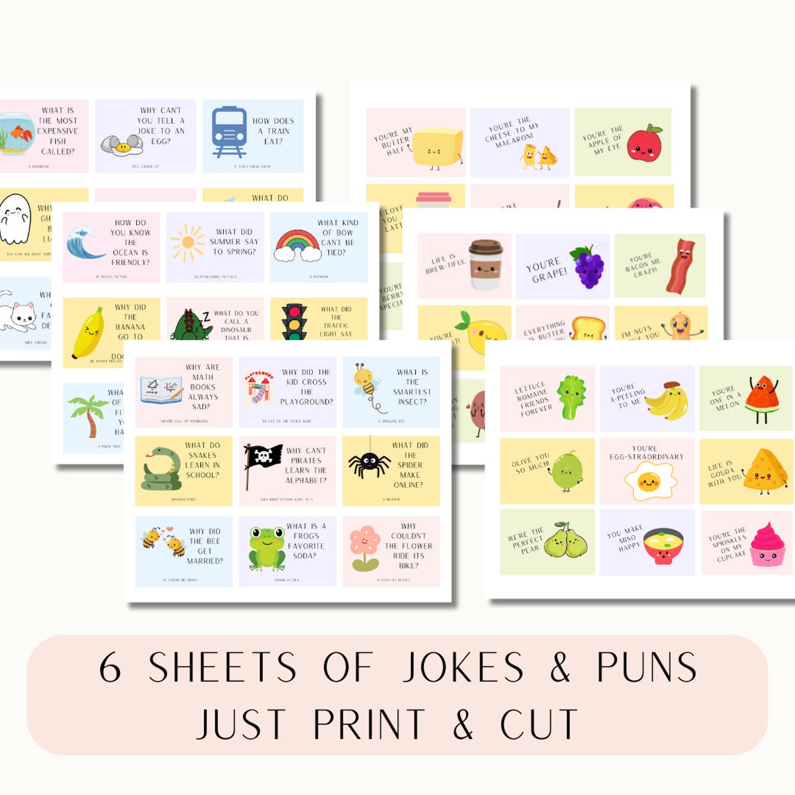 Lunchbox Jokes Printable Lunch Box Notes Puns for Kids - Etsy