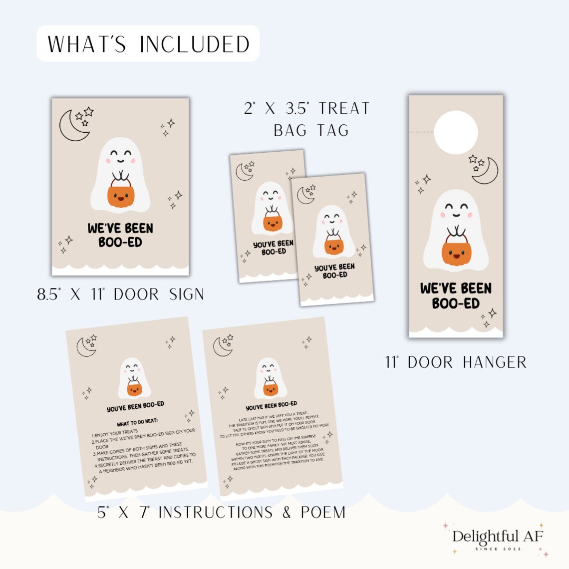 You've Been Booed Printable Halloween Kit, Boo Sign and Poem, Boo Your ...