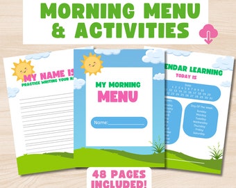 Basic Morning Menu Homeschool, Preschool Morning Menu, Toddler Morning ...