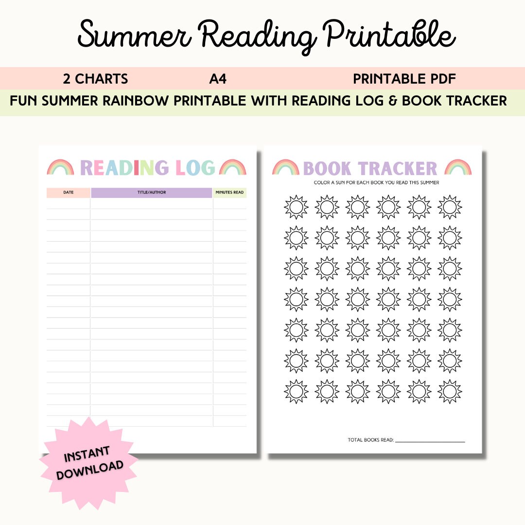 Summer Reading Printables, Summer Reading Log, Summer Book Tracker ...