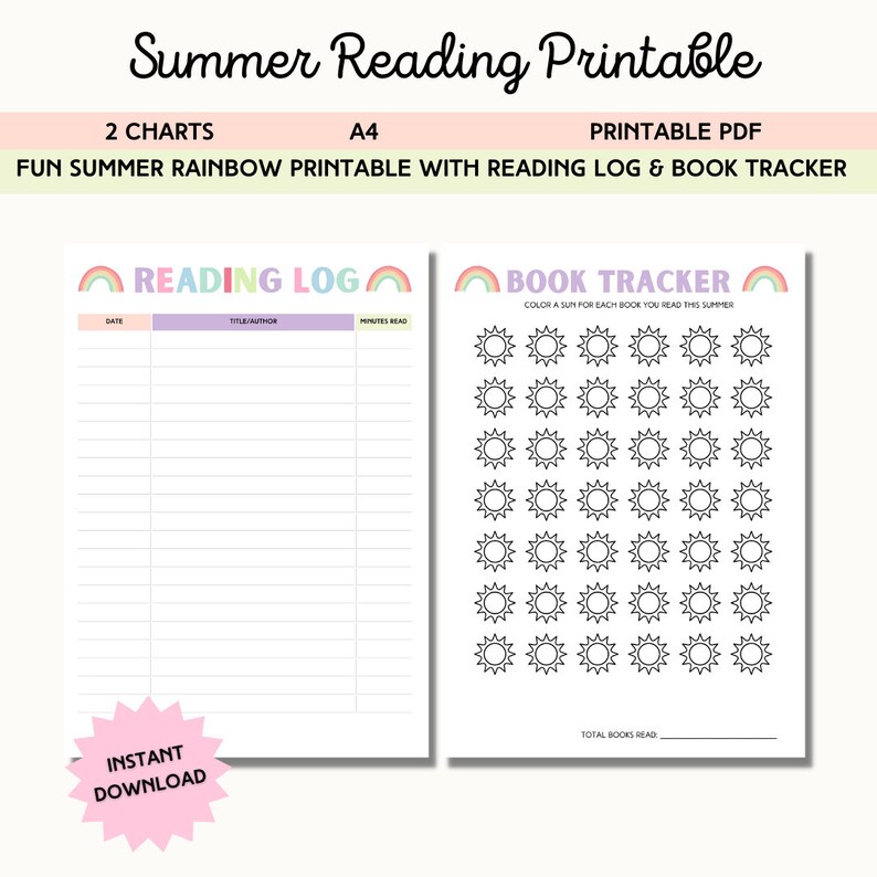 Summer Reading Printables, Summer Reading Log, Summer Book Tracker ...