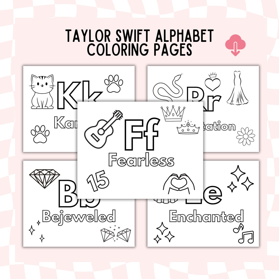 Taylor Swift Coloring Book for Kids and Adults, Learning ABC Coloring ...