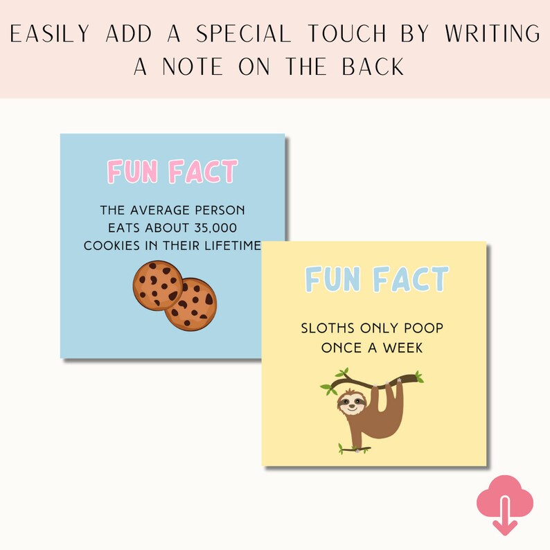 Printable Lunchbox Notes: Fun Facts & Affirmations (PDF) - Etsy