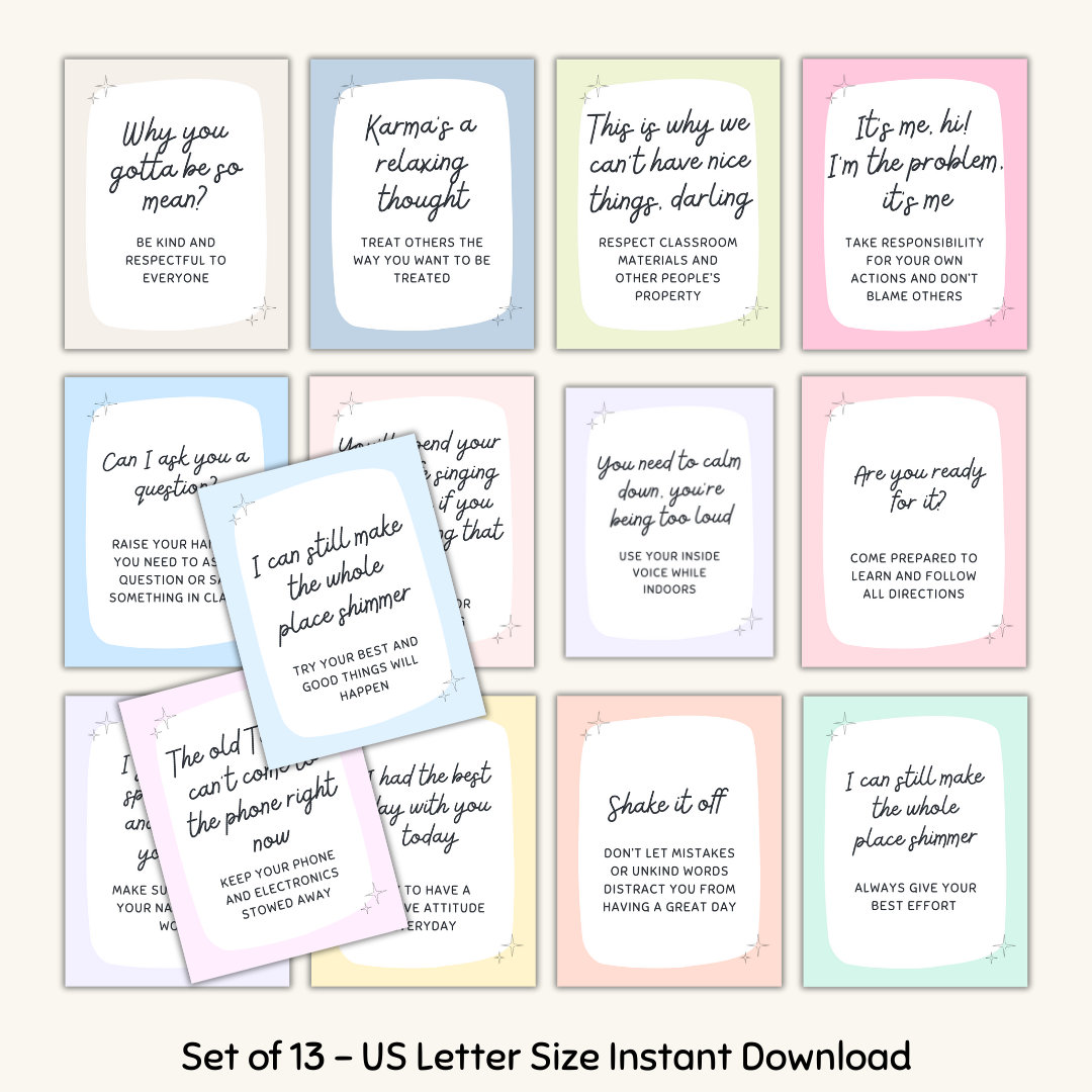 Swift Classroom Rule Poster Decor, Taylor Swift Inspired Classroom ...