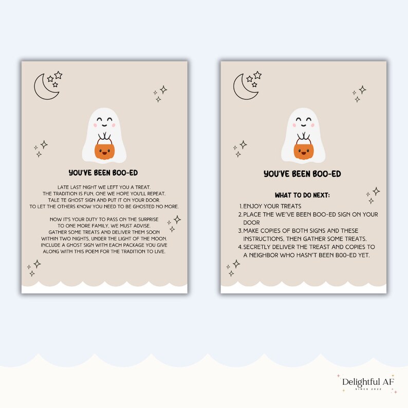 You've Been Booed Printable Halloween Kit, Boo Sign and Poem, Boo Your ...