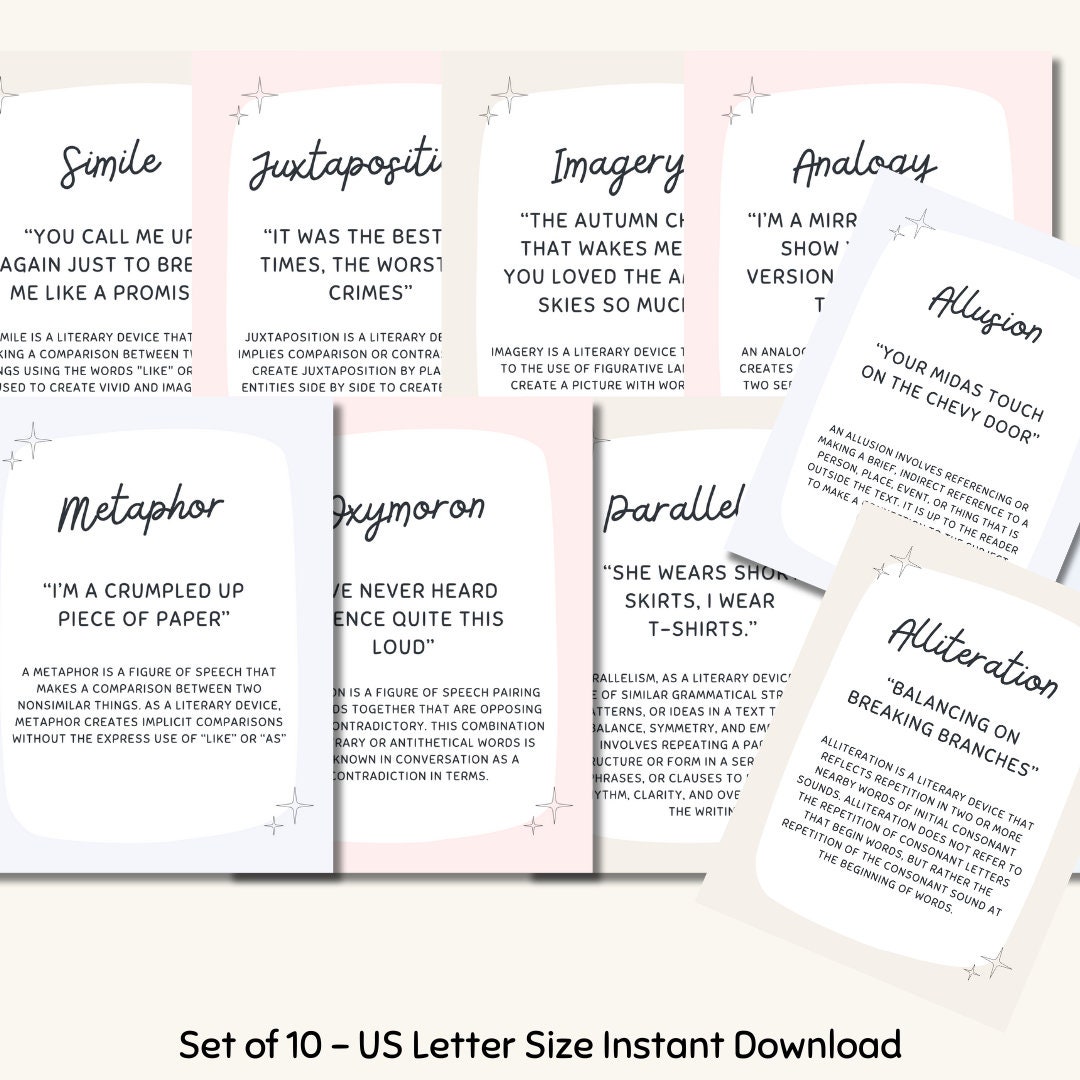Literary Devices Posters set of 10, Swiftie Inspired Classroom Decor ...
