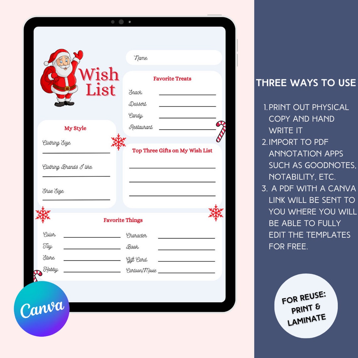 Editable Secret Santa Questionnaire Template for Kids Family Gift ...