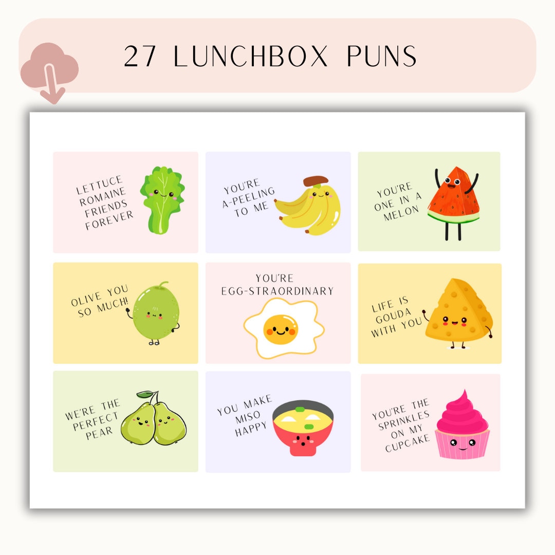 Lunchbox Jokes Printable, Lunch Box Notes, Puns for Kids, Lunchbox ...
