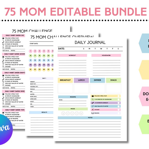 75 Mom Challenge Printable - Etsy