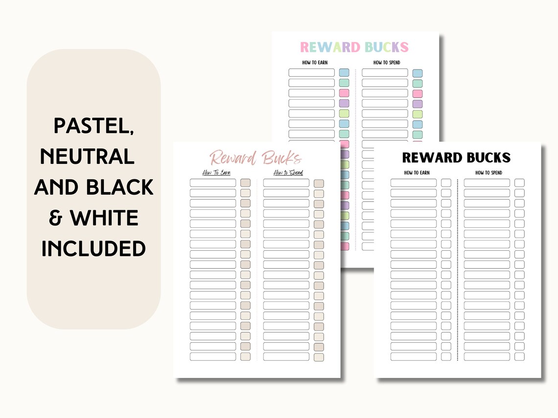 Editable Mom Reward System Mom Bucks How to Earn Mom - Etsy