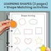 Learning Shapes Shape Sorting Worksheet Shape Matching Game | Etsy