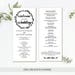 Printable Program Card, Wreath Wedding Program,wedding Program Template ...