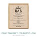 Editable Bar Menu Sign Editable Sign Drinks Menu Sign Reception Sign ...