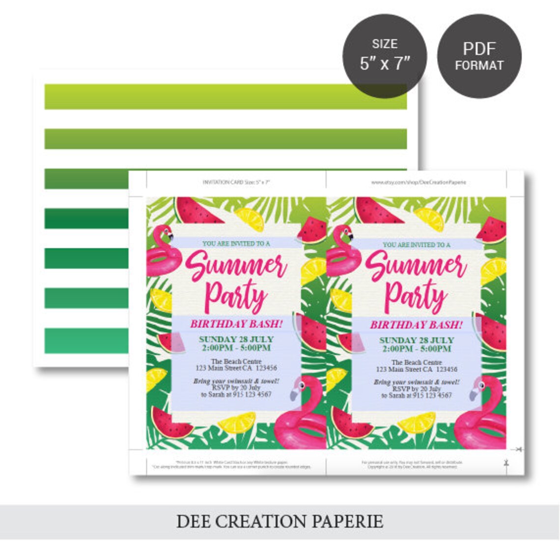 Summer Festival Invitation Pool Party Beach Party Various - Etsy