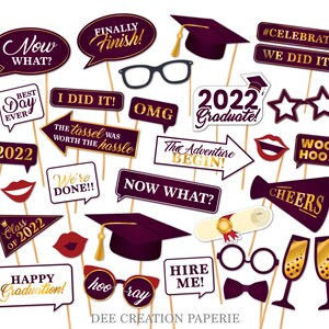 Graduation Photo Booth Printable Props Class of 2022 - Etsy