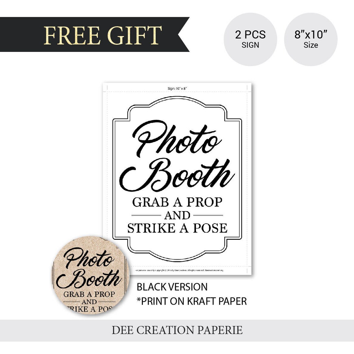 Wedding Photobooth Props – Speech Bubbles, Wreath Design (instant ...