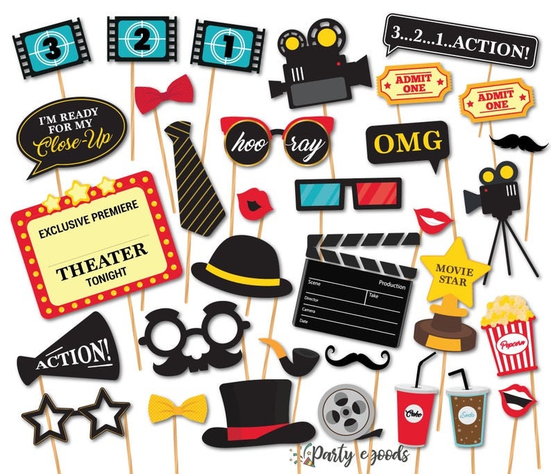 Hollywood Photo Booth Props - Etsy