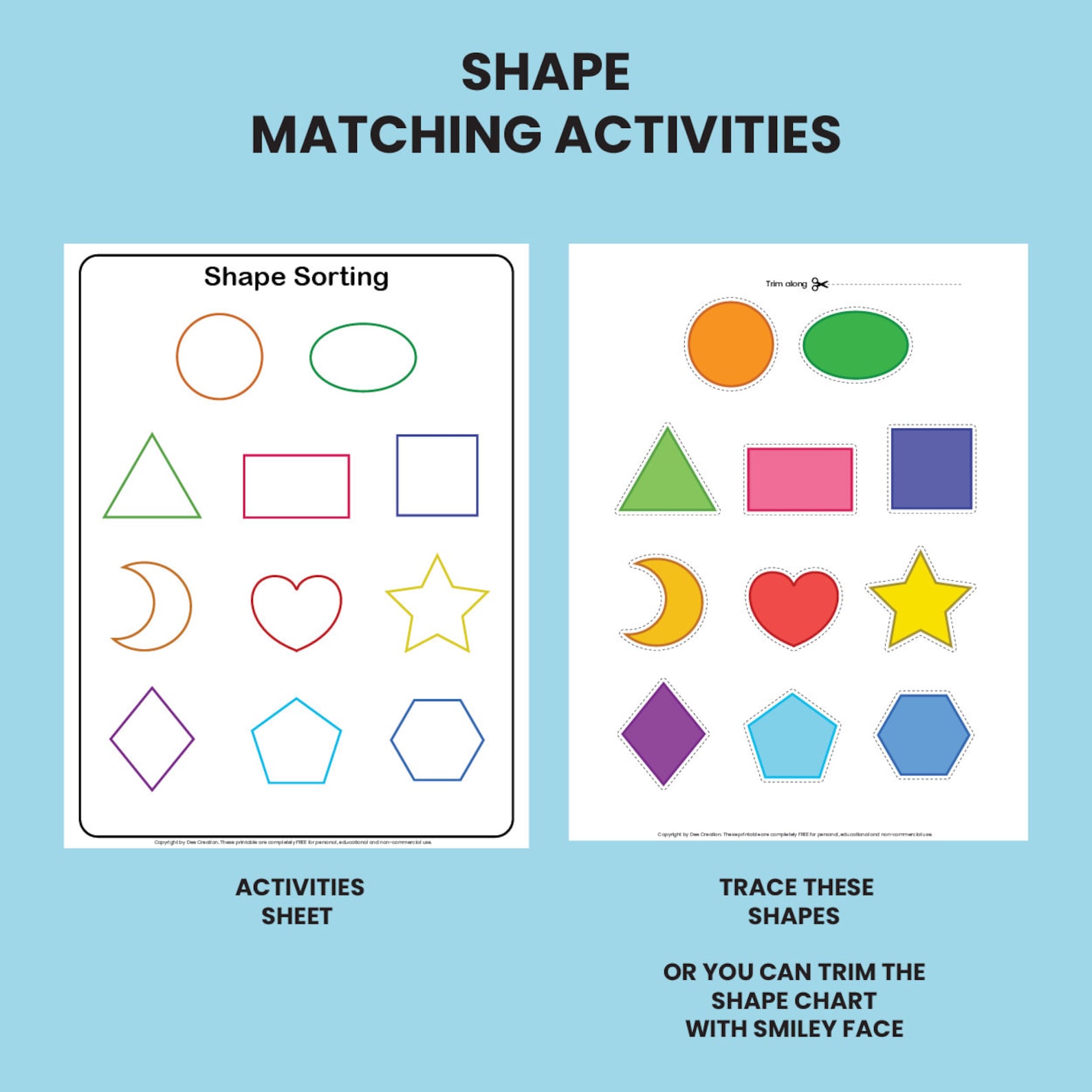 Learning Shapes, Shape Sorting Worksheet, Shape Matching Game ... Learning Shapes, Shape Sorting Worksheet, Shape Matching Game ...