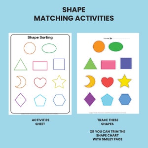 Learning Shapes, Shape Sorting Worksheet, Shape Matching Game ...