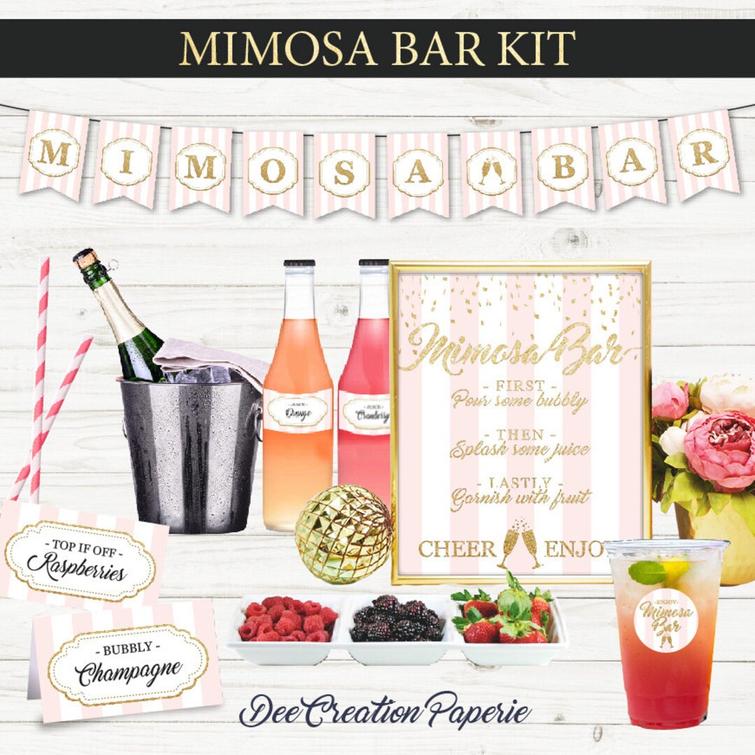 Instant Printable Mimosa Bar Kit, Instant Download Wedding Printables ...