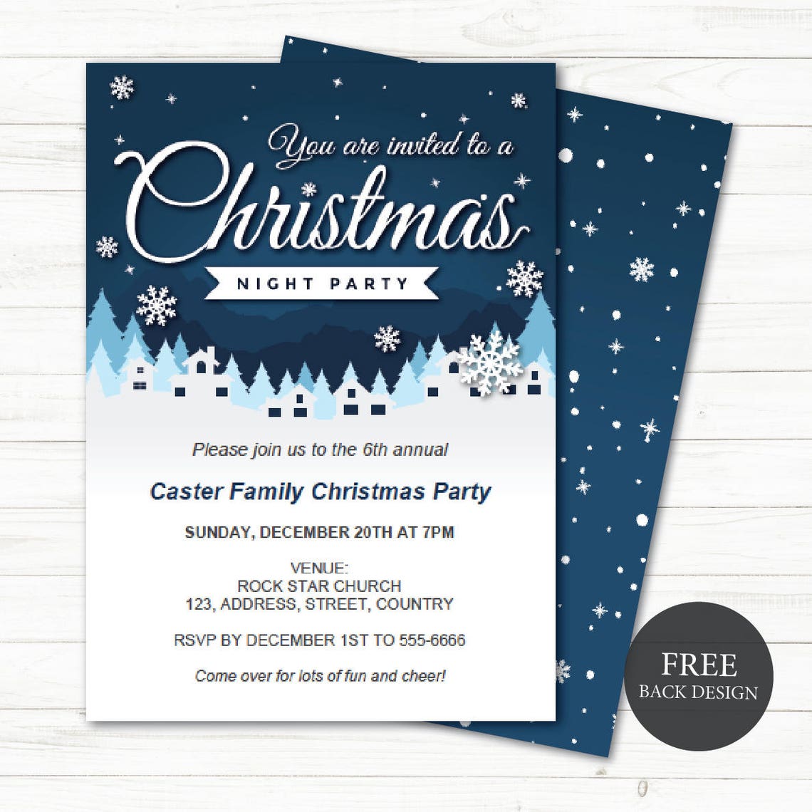 Christmas Winter Invitation Printable Holiday Party - Etsy