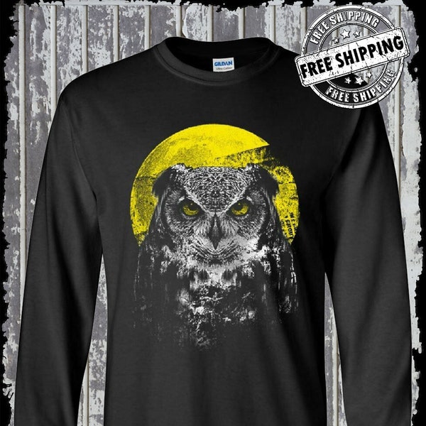 Owl Long Sleeve T Shirts - Etsy