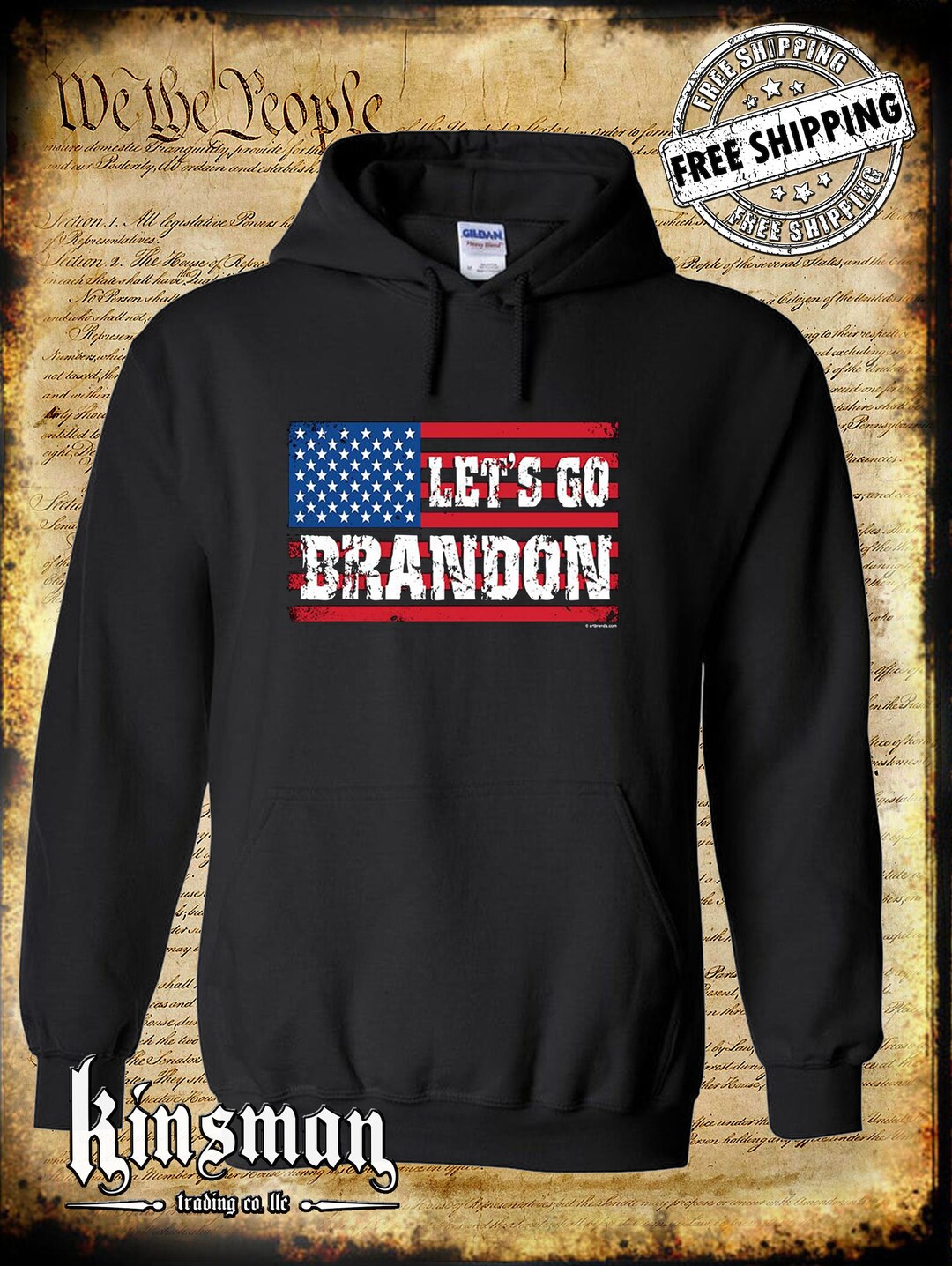 Let's Go Brandon US Flag Hoodie - FJB Trump 2024 American USA - Etsy