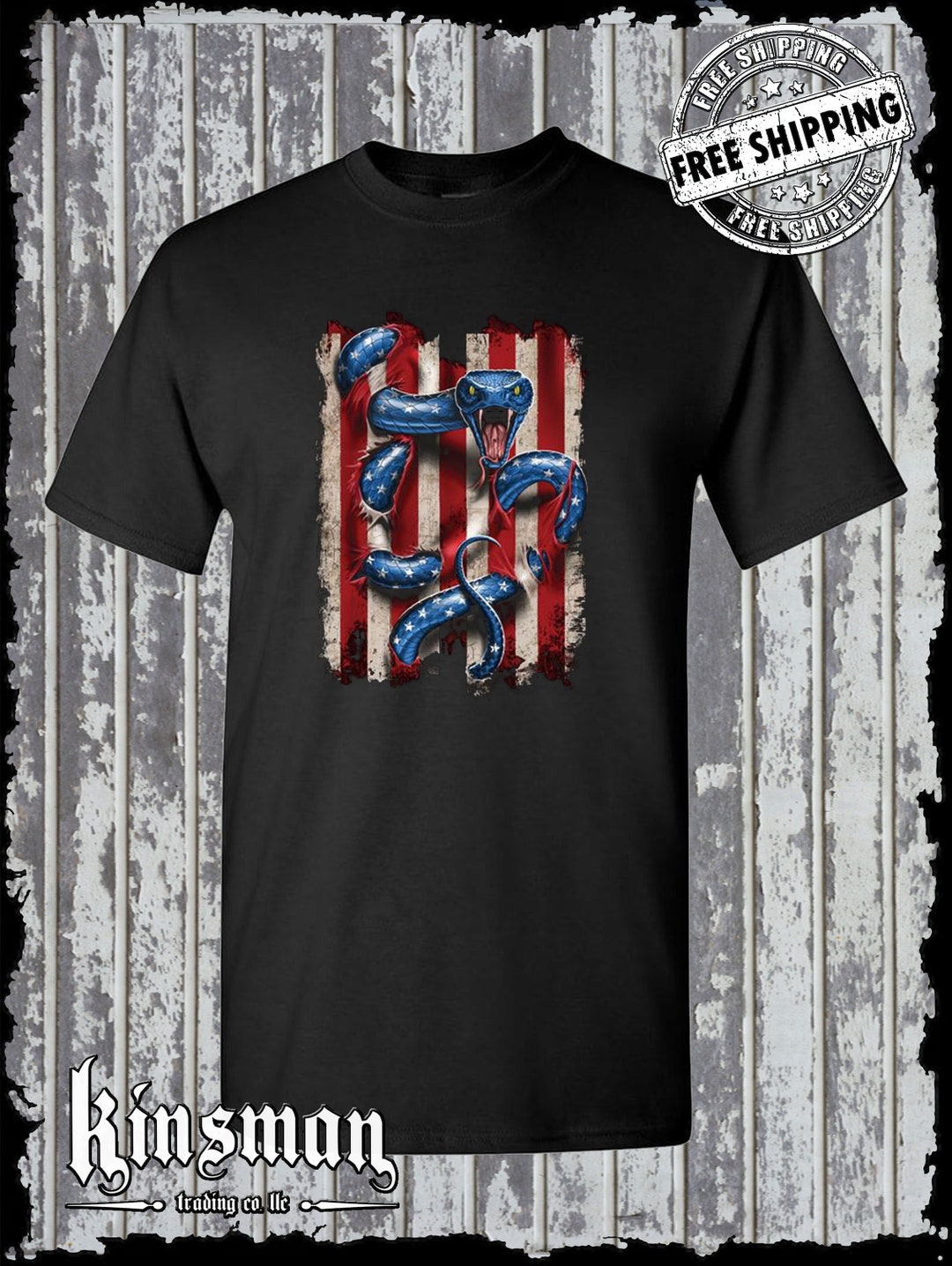 American Serpent T-shirt / USA Flag 2nd Amendment Snake - Etsy
